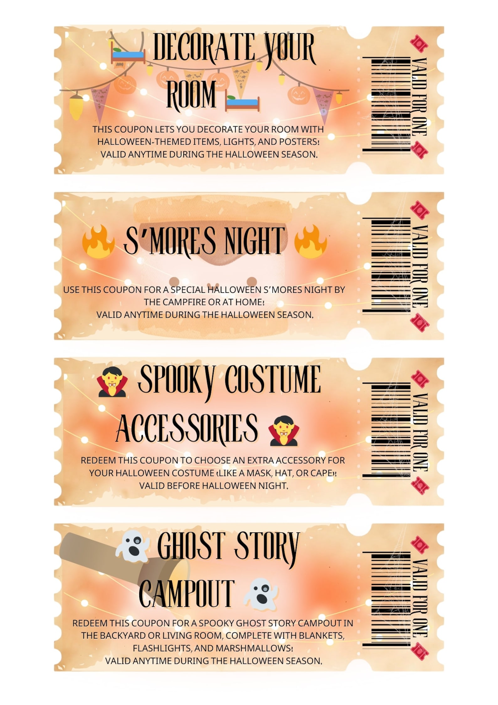 31 Printable Halloween Coupons for Kids | Digital Download | Fun ...