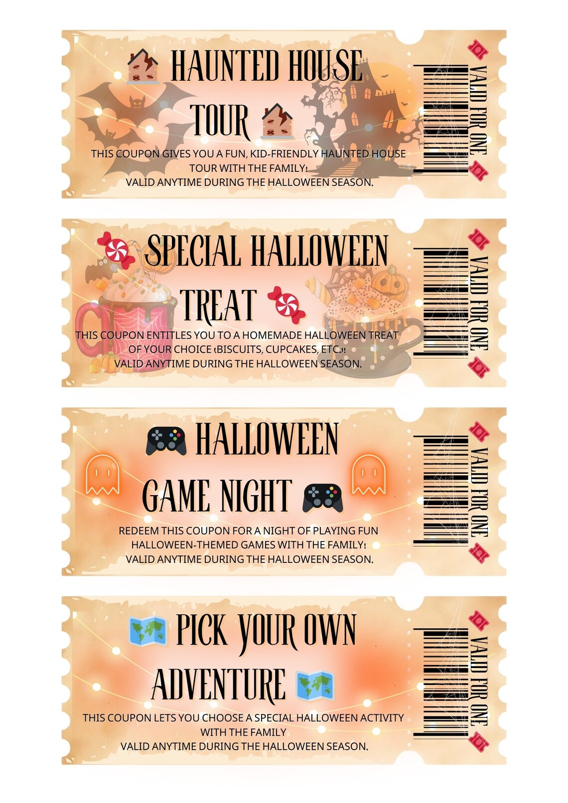 31 Printable Halloween Coupons for Kids | Digital Download | Fun ...