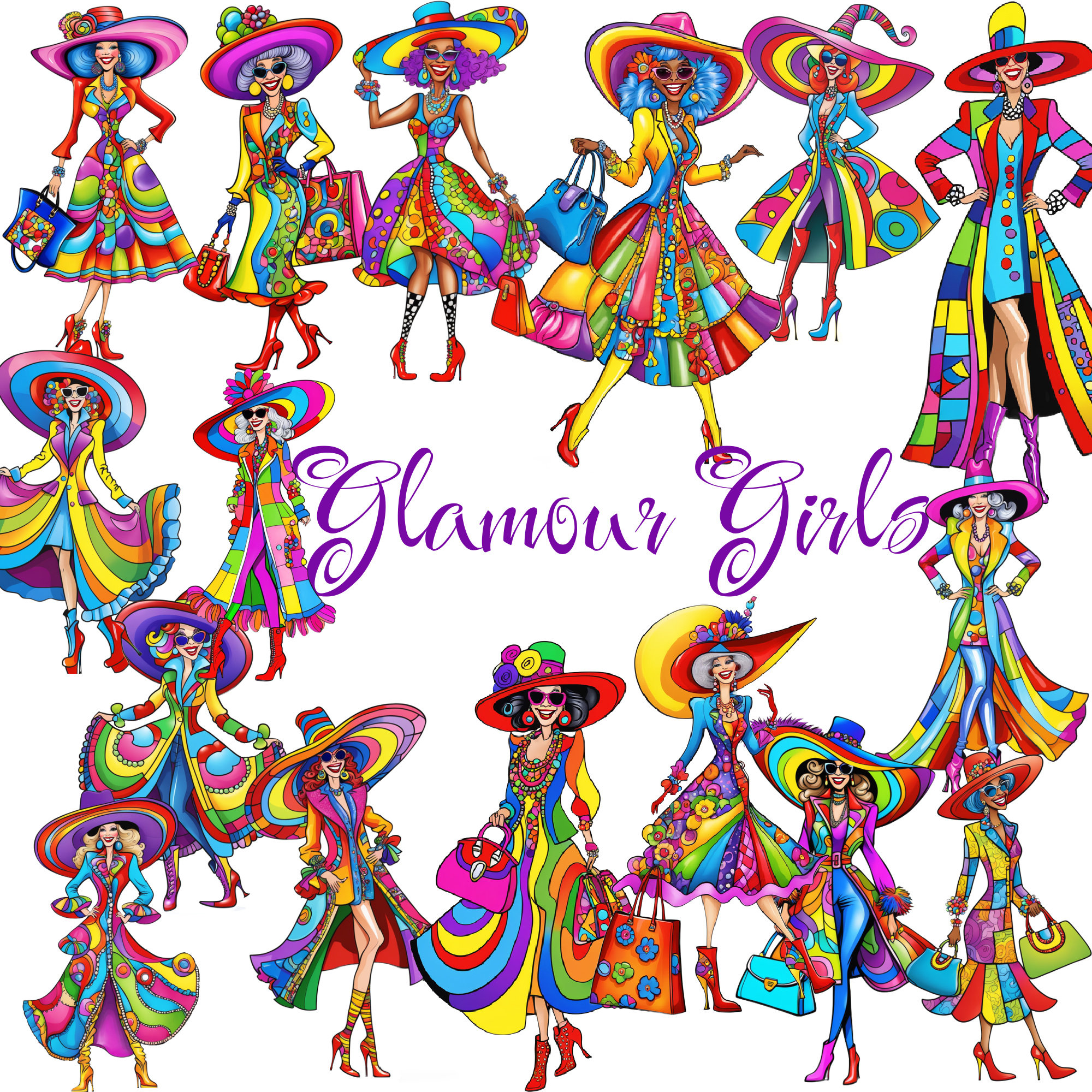 Glamour Girls, Fashion, PNG Transparent Backgrounds, Zany, Cartoon ...