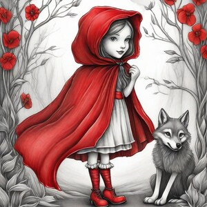 Little Red Riding Hood, Clipart PNG - Etsy