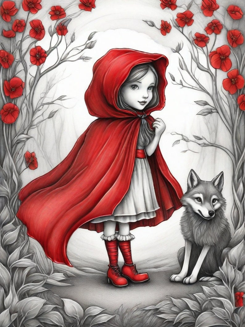 Little Red Riding Hood, Clipart PNG - Etsy