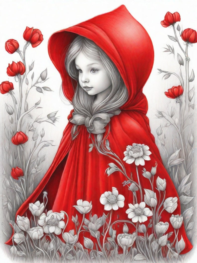 Little Red Riding Hood, Clipart PNG - Etsy