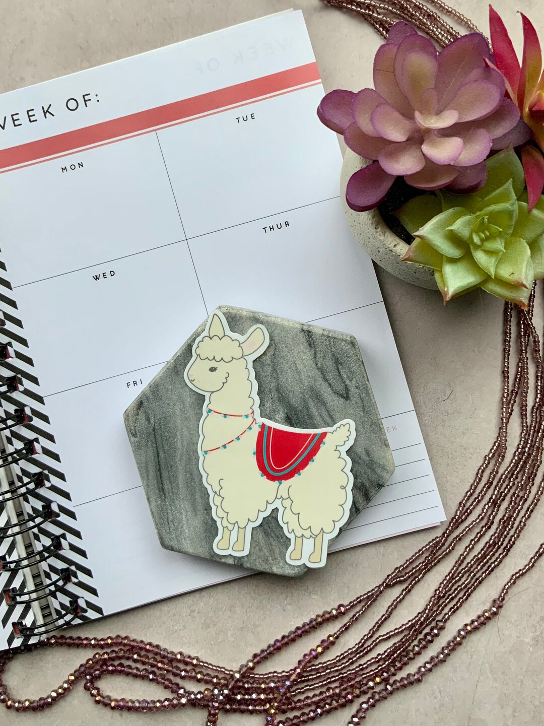 Llama Sticker (red) | Sticker | Alpaca Sticker | Laptop Sticker | Water ...