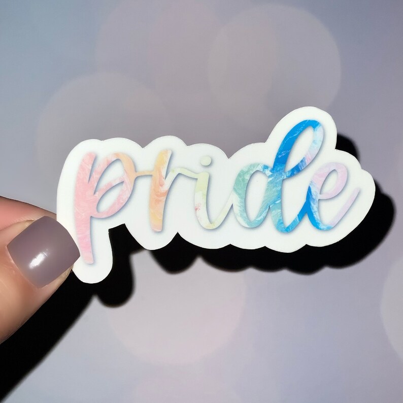 Pride Sticker | Pastel Rainbow Sticker | Pride Lettering | Pride ...