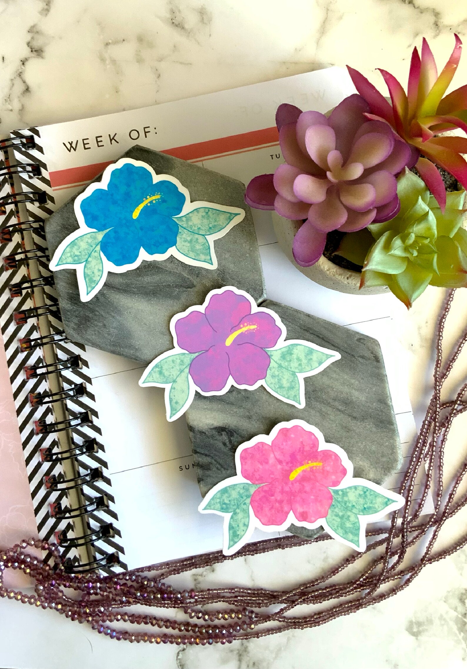 Hibiscus Sticker | Sticker | Hibiscus | Laptop Sticker | Water Bottle ...
