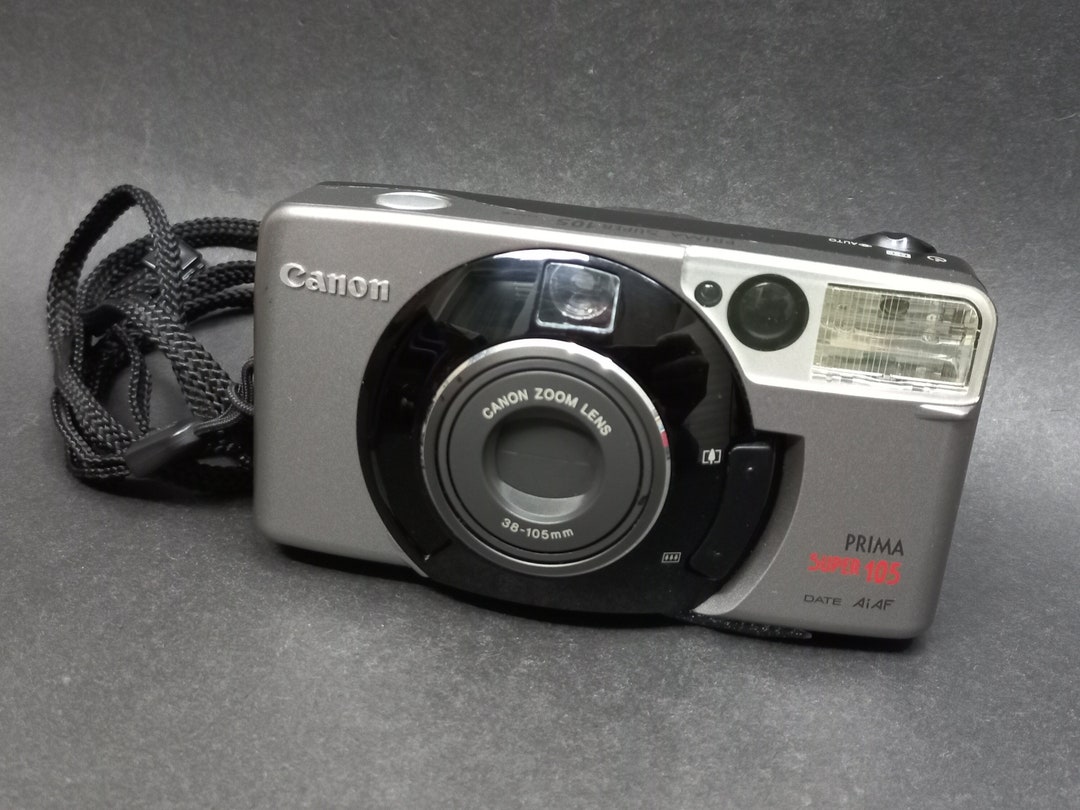Vintage Camera Canon Prima Super 105, Film Camera Canon 1990s, Point ...
