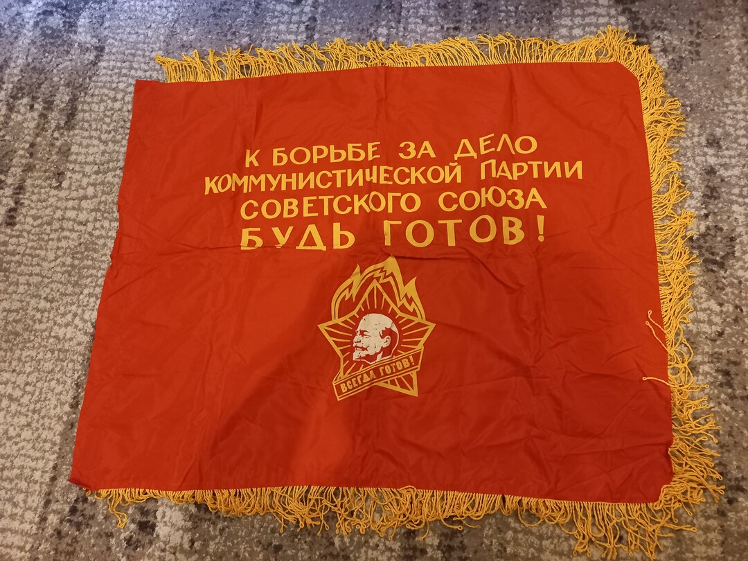 Soviet Vintage Flag Pennant,pioneer Flag Ussr,communist Propaganda USSR ...