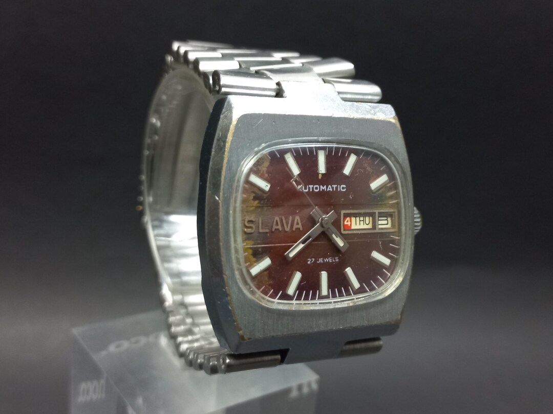 Soviet Vintage Watch Slava Tank Automatic, Mechanical Watch USSR ...