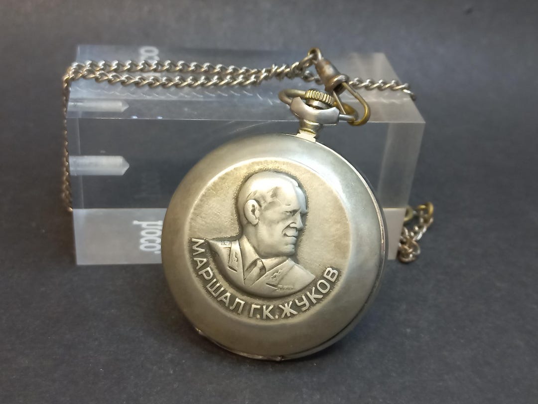 Soviet Vintage Pocket Watch Molnija marshal Zhukov 1945-95, USSR ...