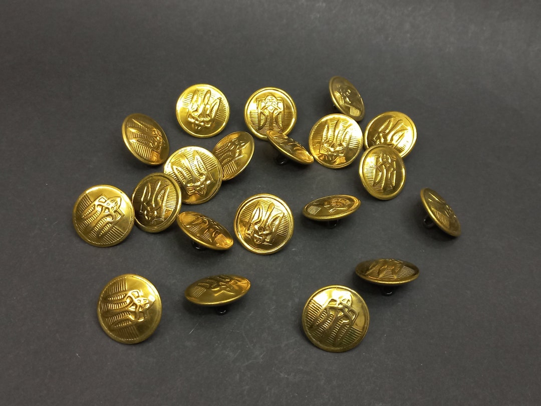 Vintage Ukrainian Buttons,trident Symbol of Ukraine, Ukrainian Army ...