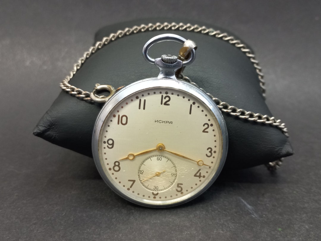 Soviet Vintage Pocket Watch iskraspark 1956, USSR Mechanical Pocket ...