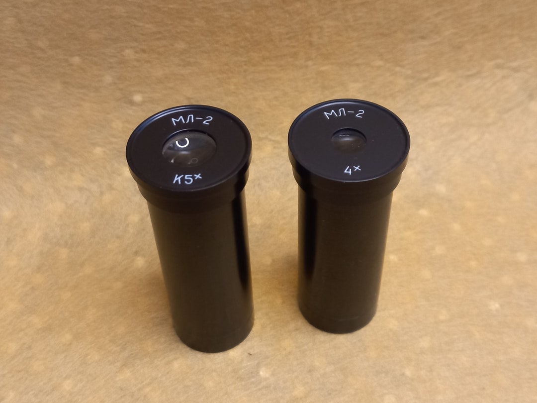 Soviet Vintage Microscope Lenses 2pcs, Microscope Eyepieces, USSR ...