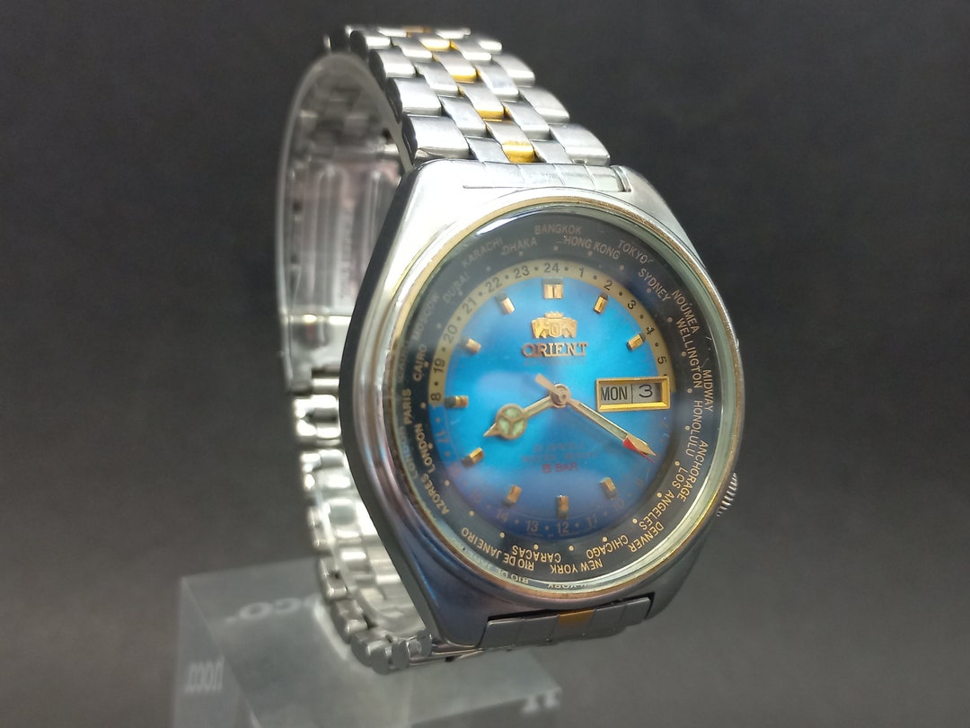 Vintage Wrist Watch Orient World Time, Japan Watch, Automatic Watch ...