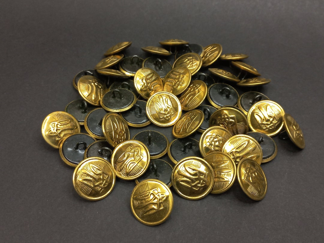 Vintage Ukrainian Buttons,trident Symbol of Ukraine, Ukrainian Army ...