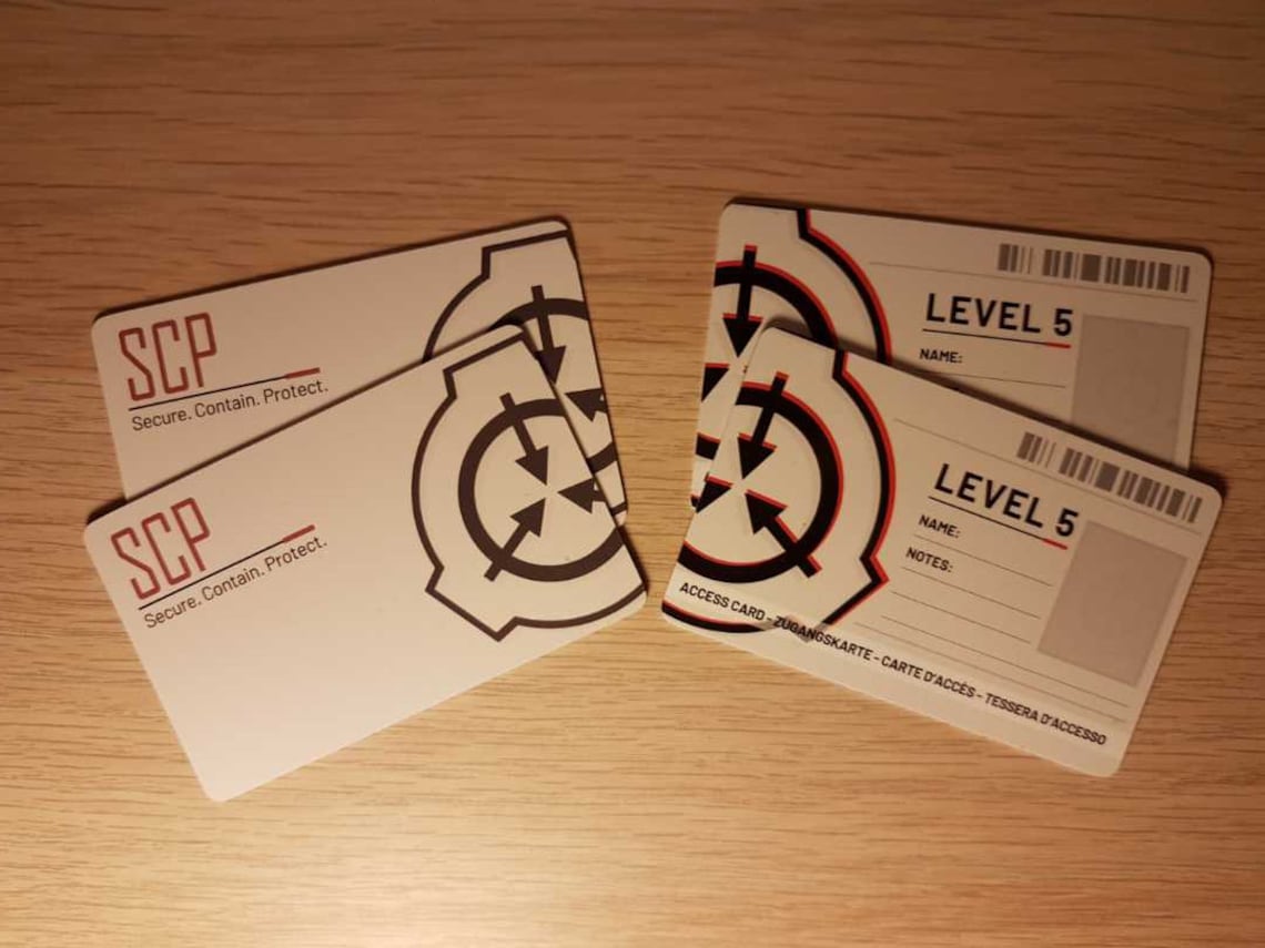SCP Security Access Card Level 5&Minimalistic Version | Etsy