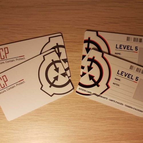 2 SCP Security Access Cards Level 5&minimalistic Version - Etsy