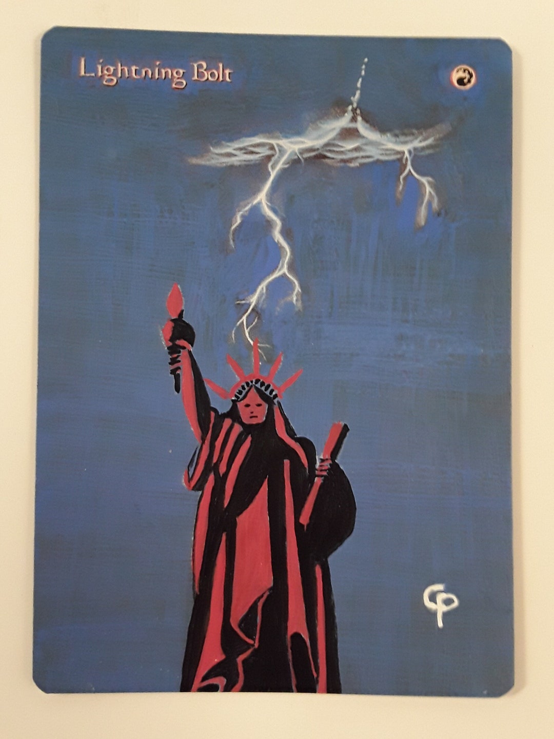 MTG Revised Lightning Bolt /statue of Liberty Alter Magic the Gathering ...
