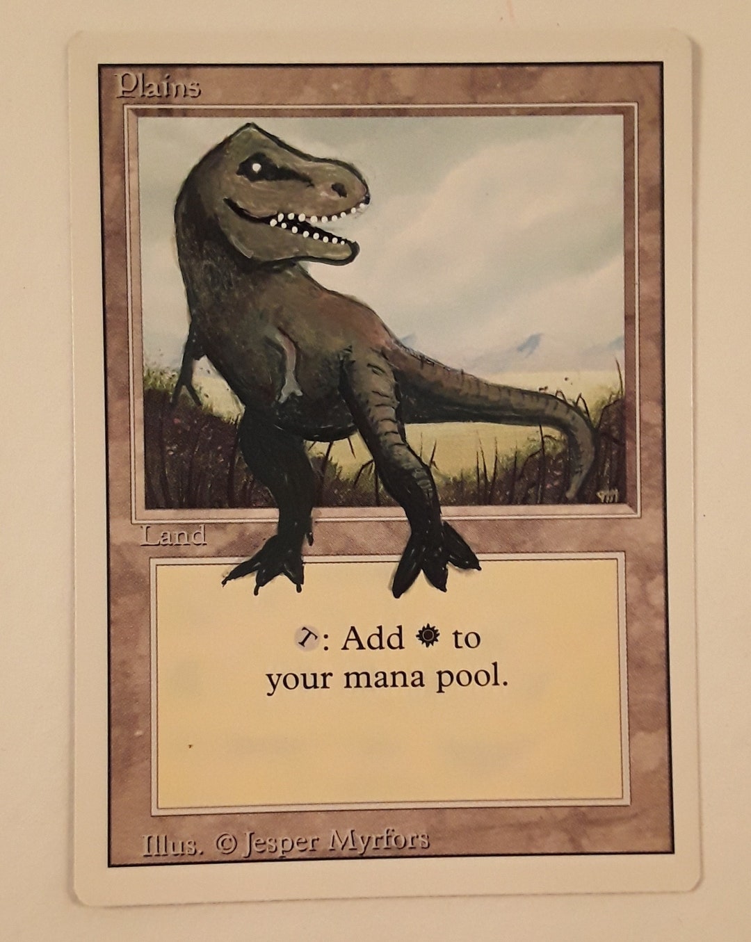 MTG Revised Plains /dino Lands / T-rex Alter Magic the - Etsy
