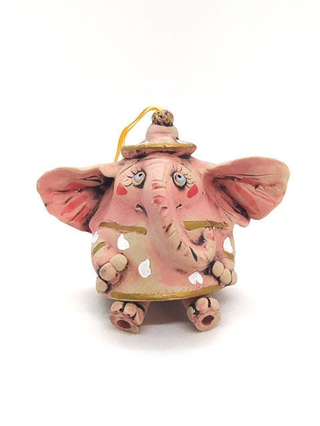 Ceramic Figurine Bell Pink Elephant, Made in Ukraine, Ceramic Handmade ...