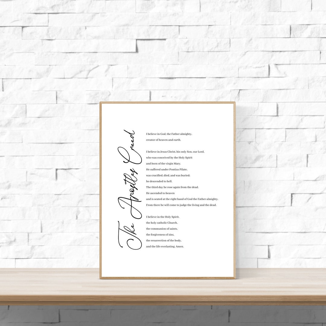 Apostle's Creed, Bible Verse Wall Art, Christian Wall Art, Bible Quotes ...
