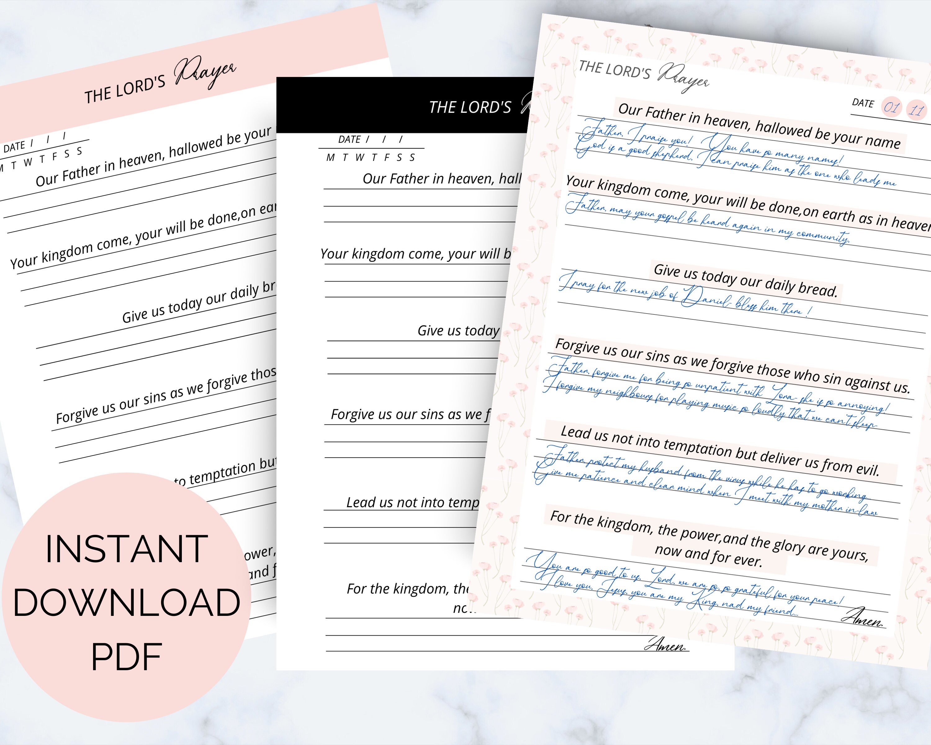 Lord's Prayer, Bible Journaling Templates, Prayer Journal, Bible Study ...
