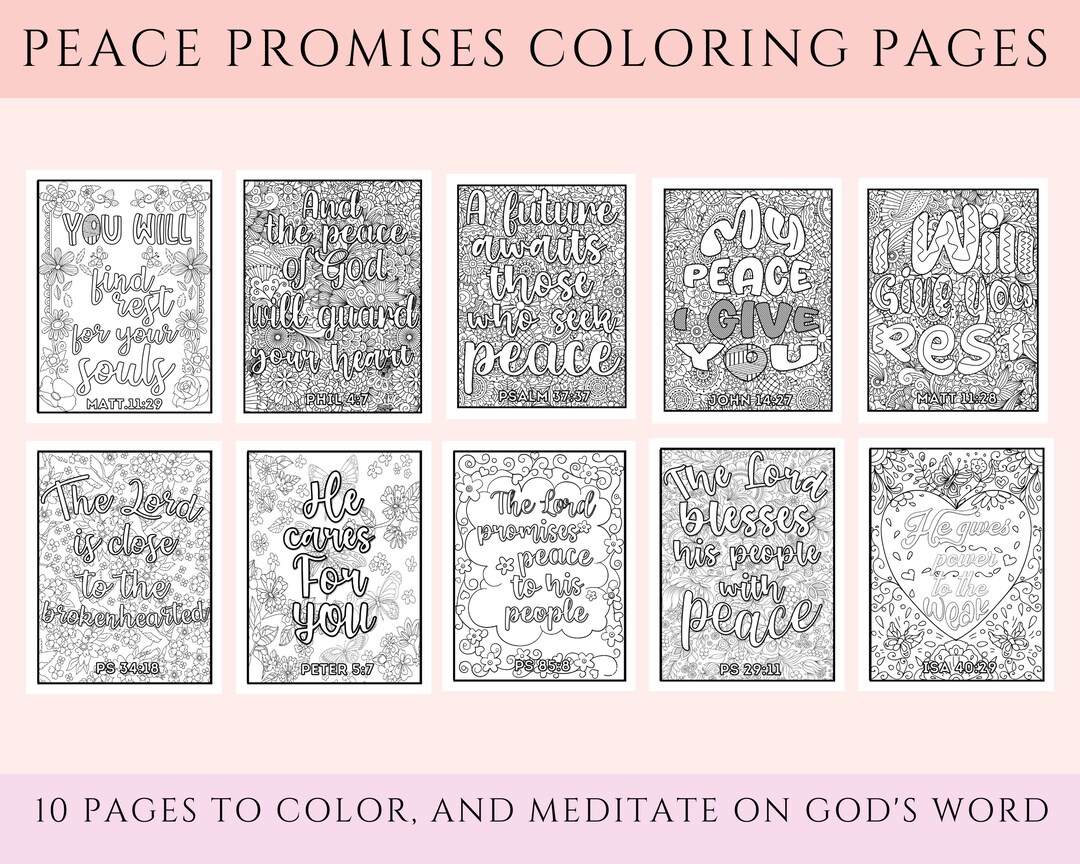 Peace of God Bible Coloring Pages / Christian Coloring Book for Adults ...