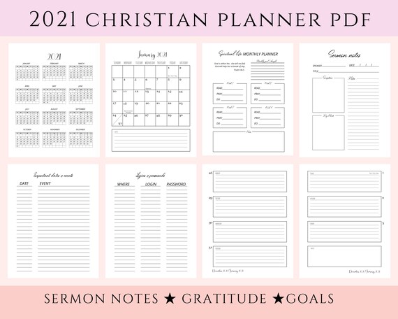 2021 Christian Planner for Women. 2021 Planner Weekly and | Etsy