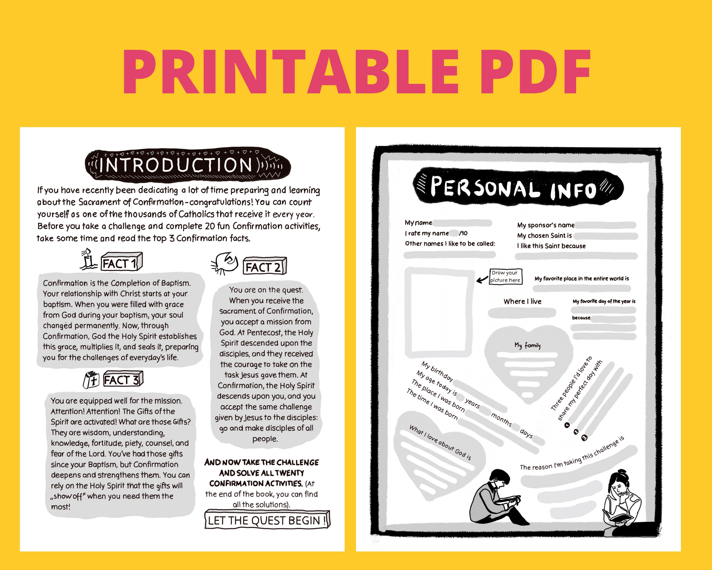 Catholic Confirmation Coloring and Activity Book, Instant Download PDF ...