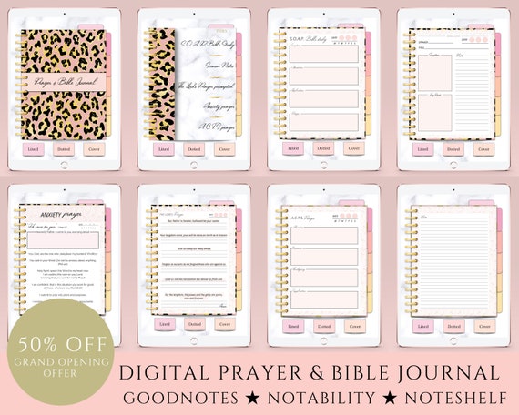 Digital Prayer & Bible Study Journal Goodnotes Journal | Etsy
