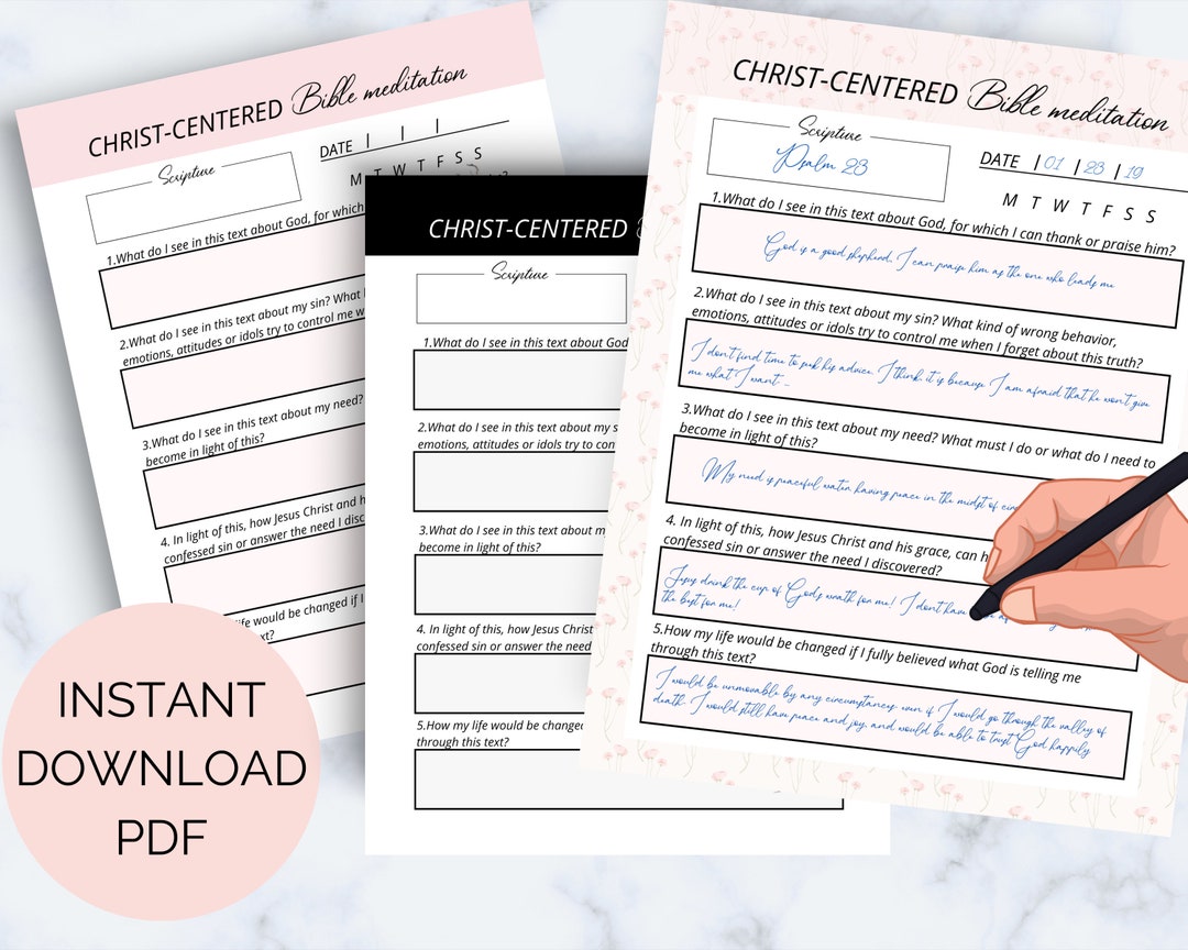 Christ-centered Scripture Meditation. Bible Journaling Templates ...