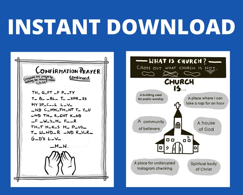 Catholic Confirmation Coloring and Activity Book, Instant Download PDF ...