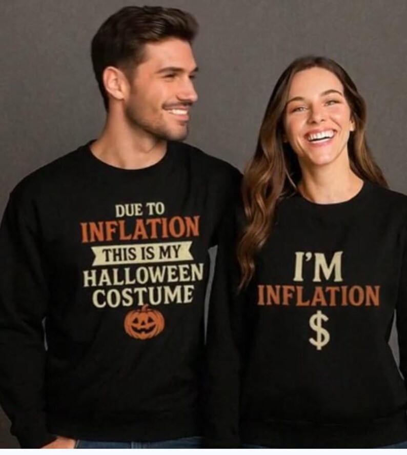 Funny Couples Halloween Costume Sweatshirt - Inflation Couples Matching ...