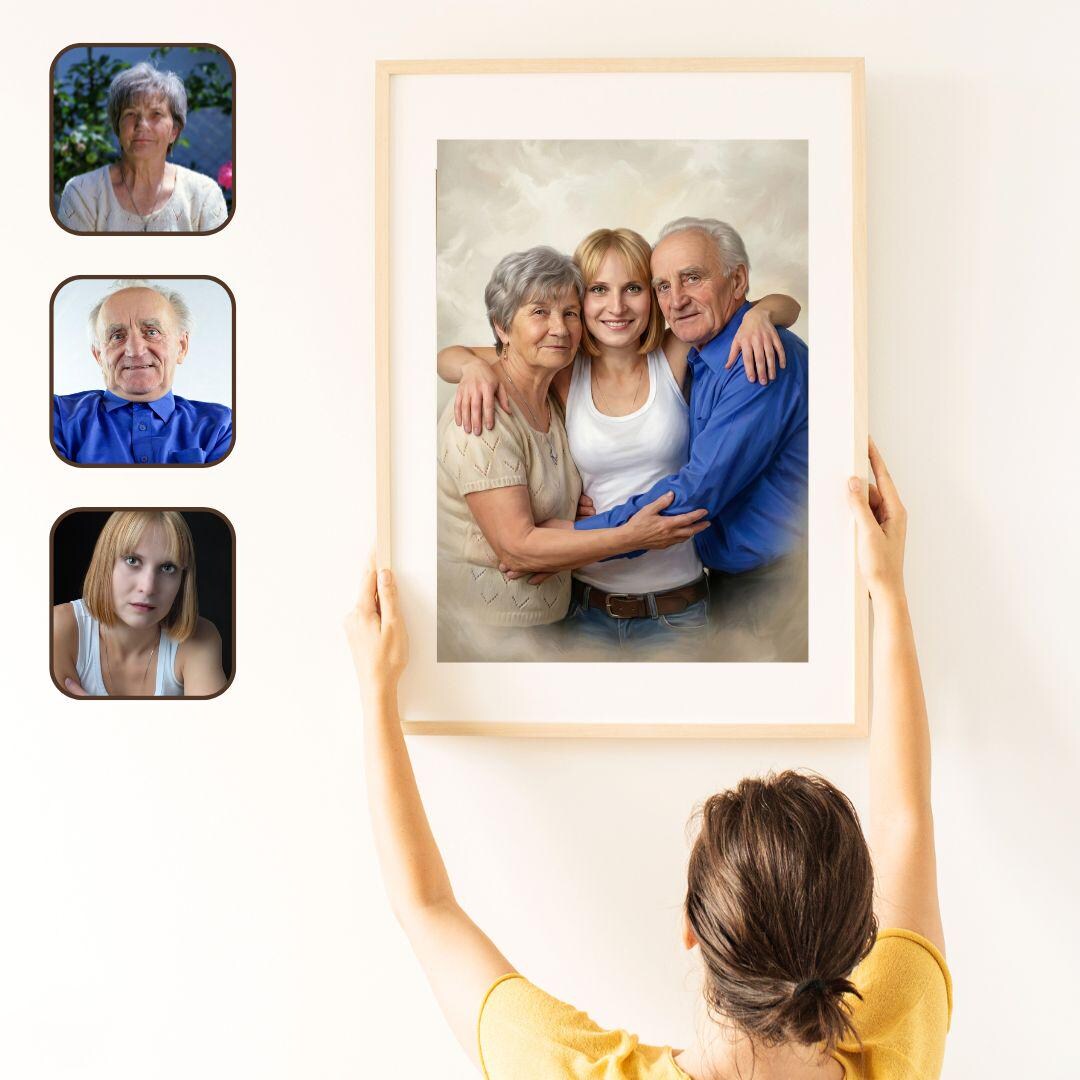 Custom Photo Merge Portrait – Add Loved Ones, Memorial Art (digital ...