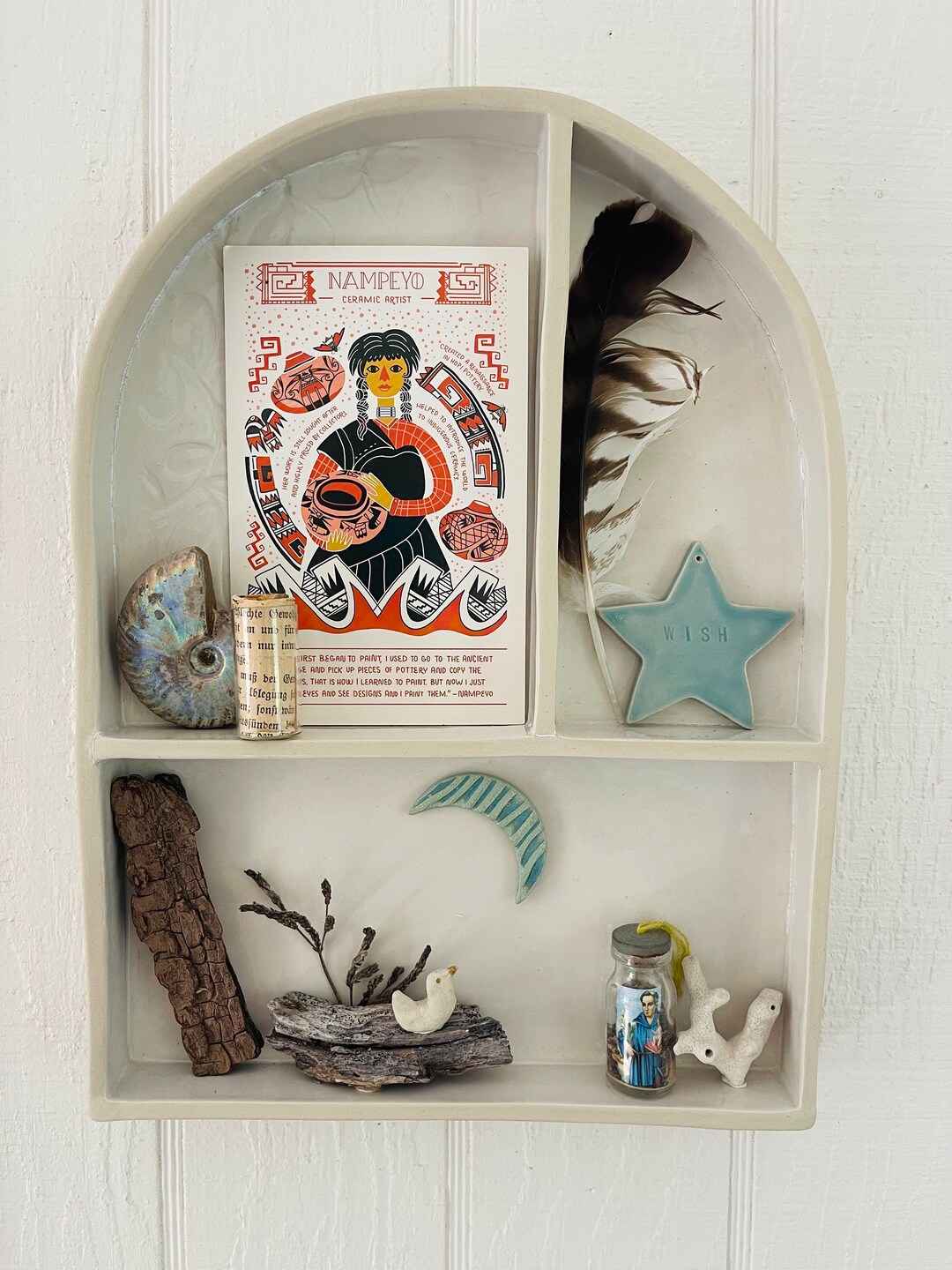 Wall Altar, Wall Shrine, Display Curio, Spiritual Tokens, Ceramic ...