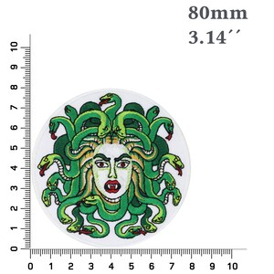 Medusa Patch Snake Hair Greek Mythology Iron-on Patch Embroidered 90 X ...