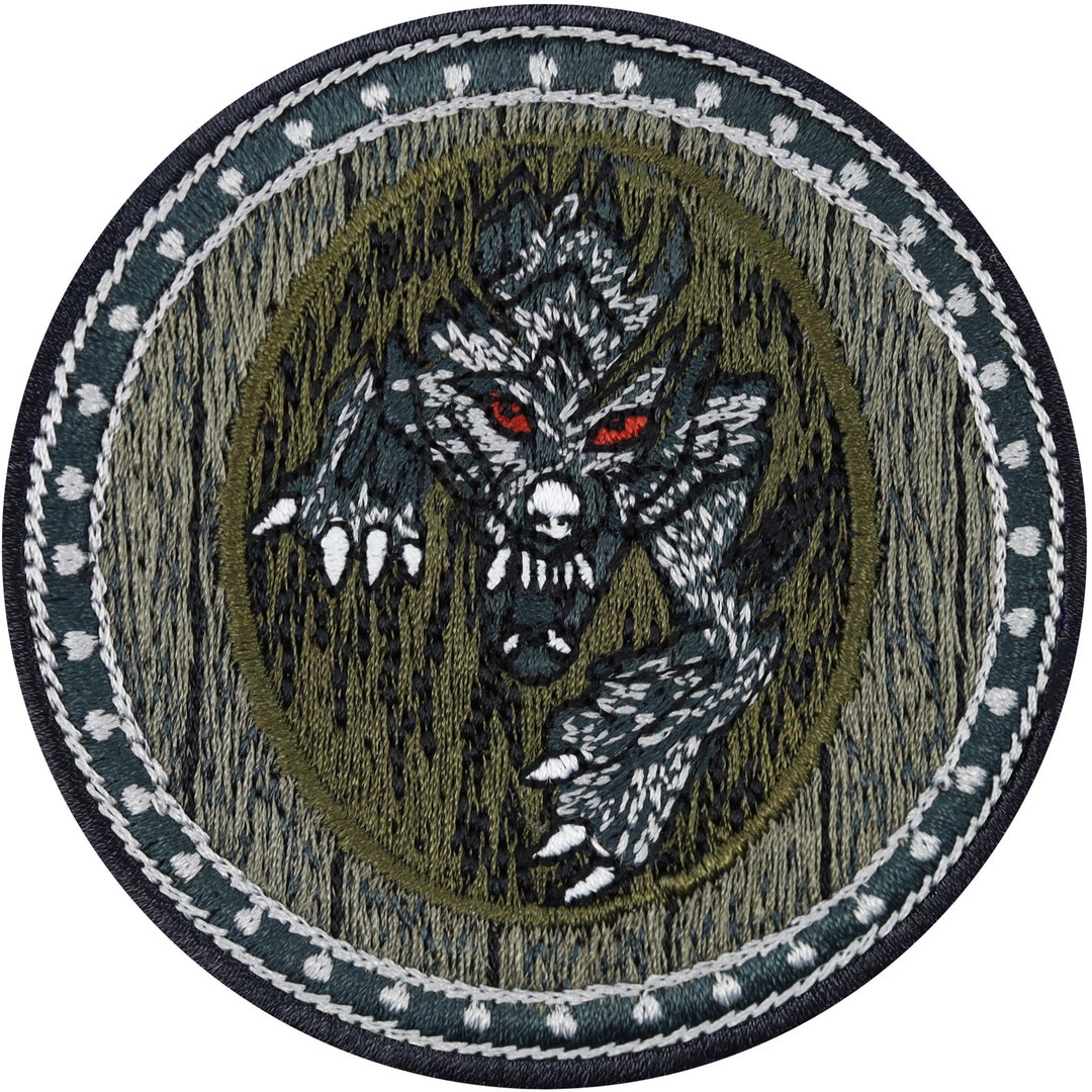 Sew-on Warrior Shield With Wolf Application Iron-on Viking Patch 70 X ...