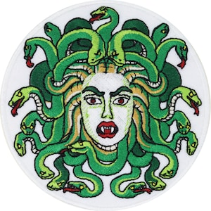 Medusa Patch Snake Hair Greek Mythology Iron-on Patch Embroidered 90 X ...