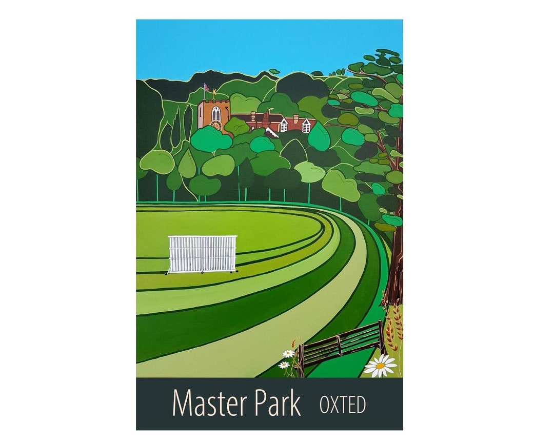Oxted Master Park Travel Poster Print by Susie West - Etsy Sweden