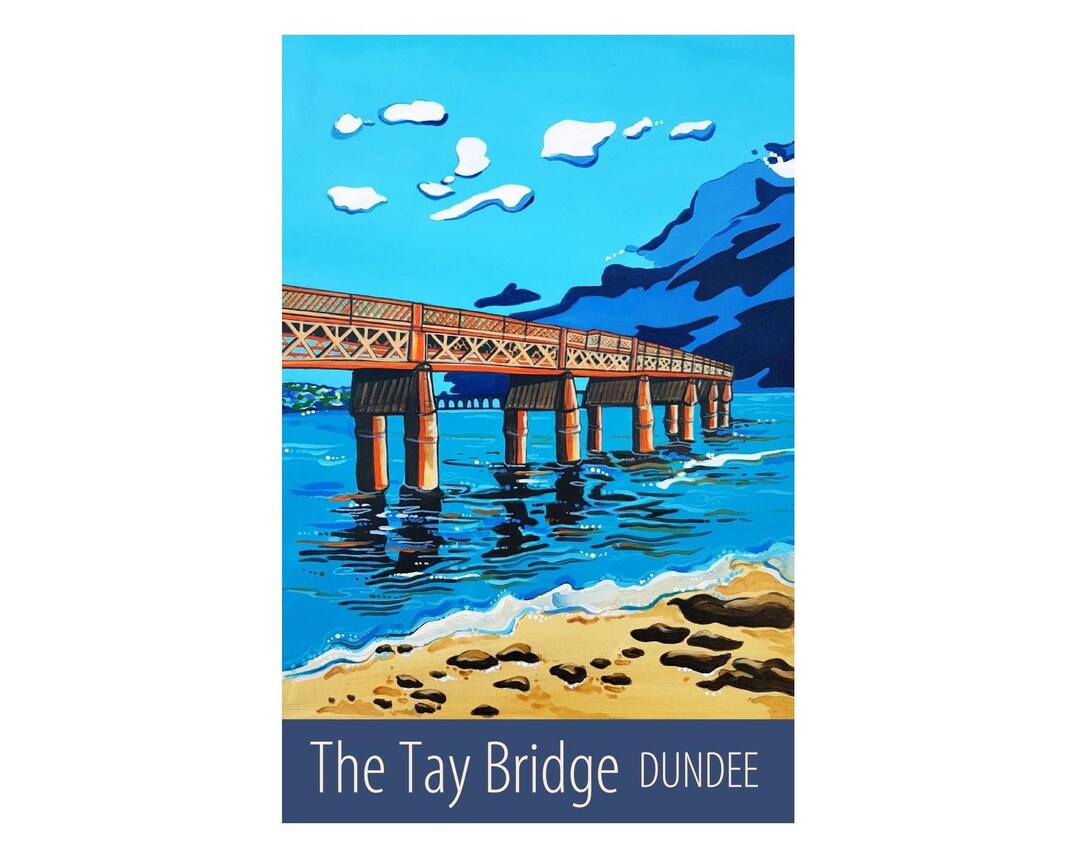 Dundee Tay Bridge Travel Poster Print by Susie West - Etsy