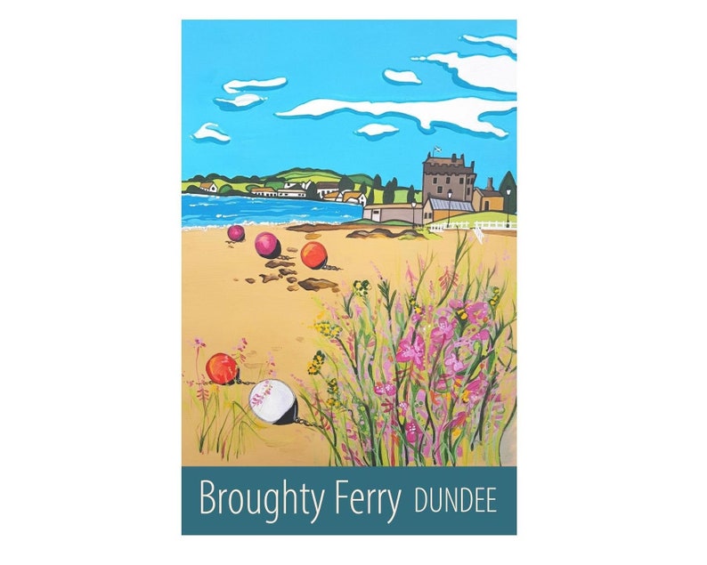 Broughty Ferry Dundee Travel Poster Print by Susie West - Etsy
