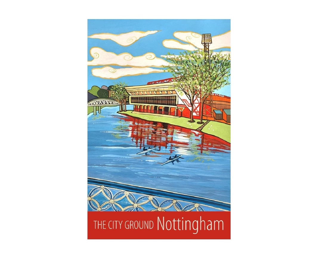 Nottingham the City Ground Travel Poster Print by Susie West - Etsy