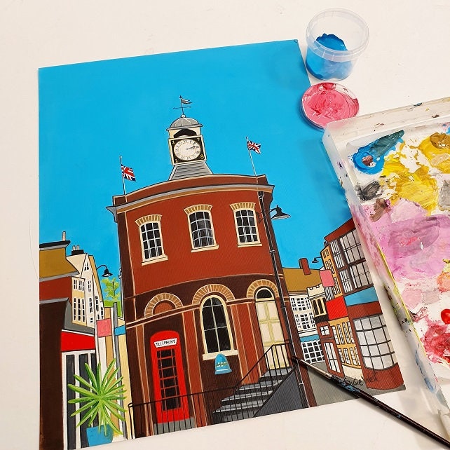 Reigate Travel Poster Print by Susie West - Etsy UK