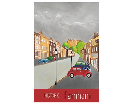 Historic Farnham Travel Poster Print by Susie West - Etsy UK