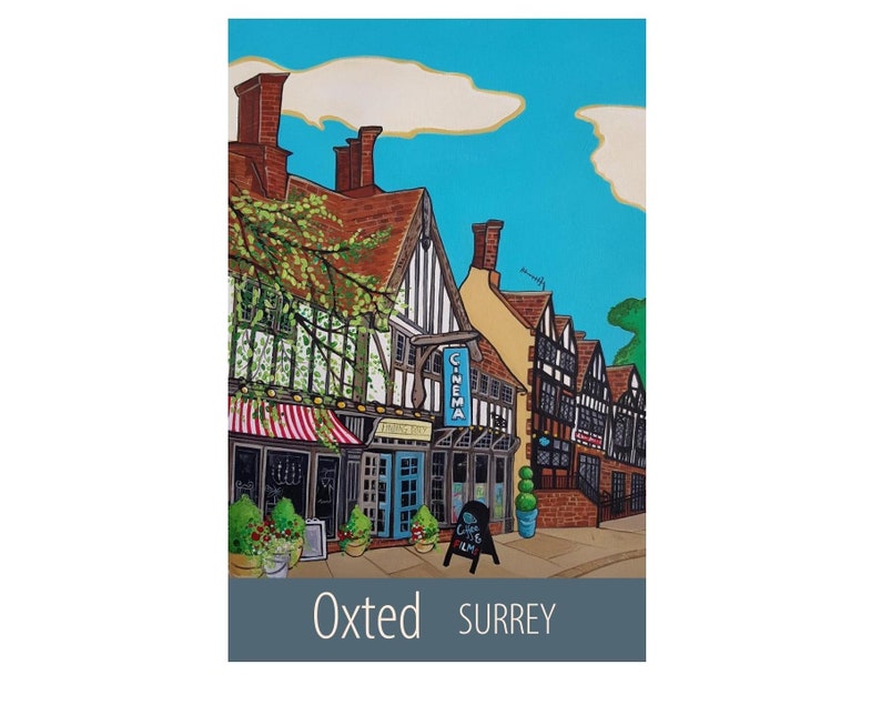 Oxted Surrey Travel Poster Print by Susie West - Etsy
