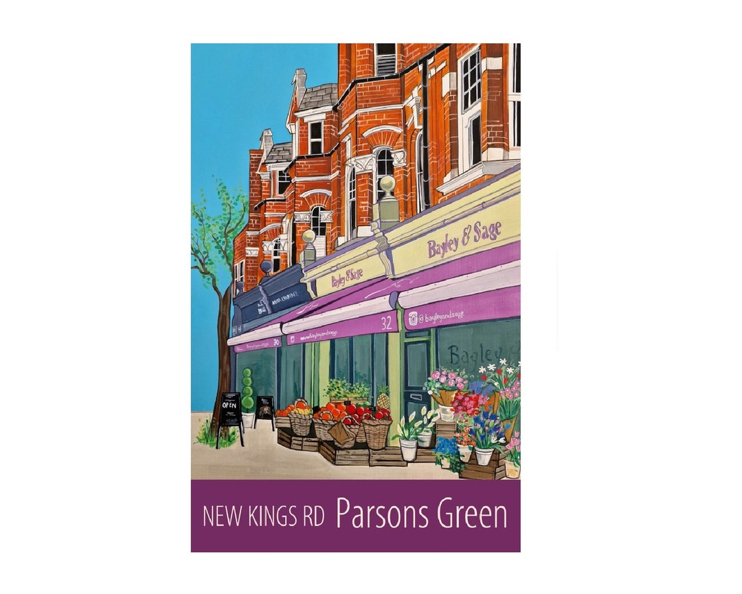 Parsons Green New Kings Rd Travel Poster Print by Susie West - Etsy UK