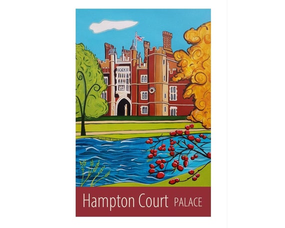 Hampton Court Palace Travel Poster Print by Susie West | Etsy