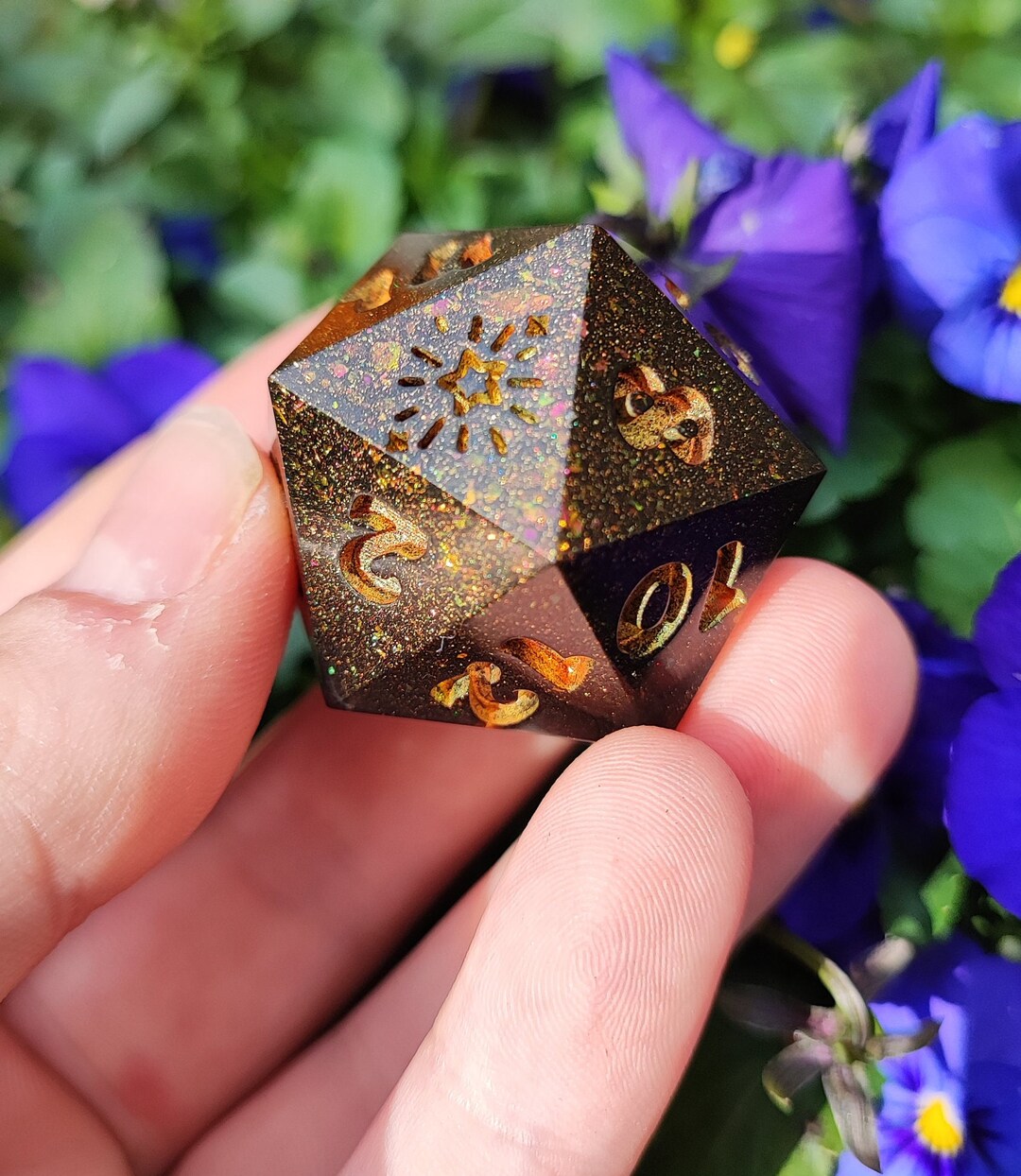 Multi-chromatic Void: Handmade Resin Chonky 30mm Logo D20 Multichrome ...