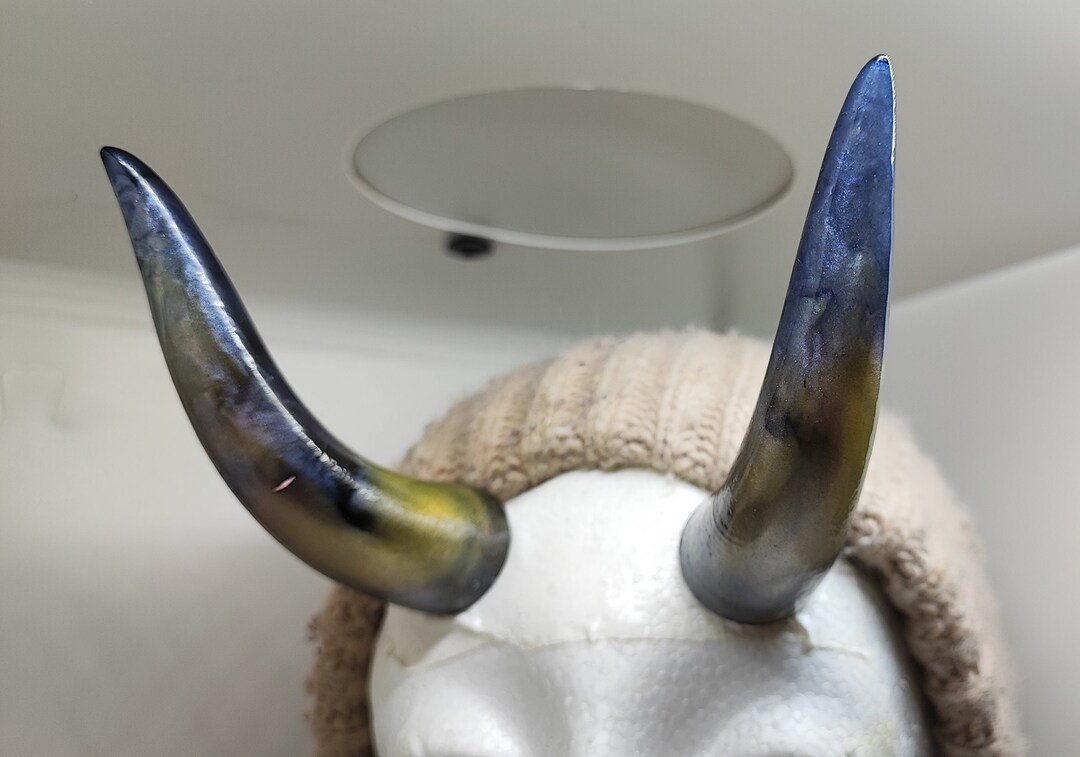 Handmade Black Yellow White Purple Non-binary Pride Resin Horns for ...