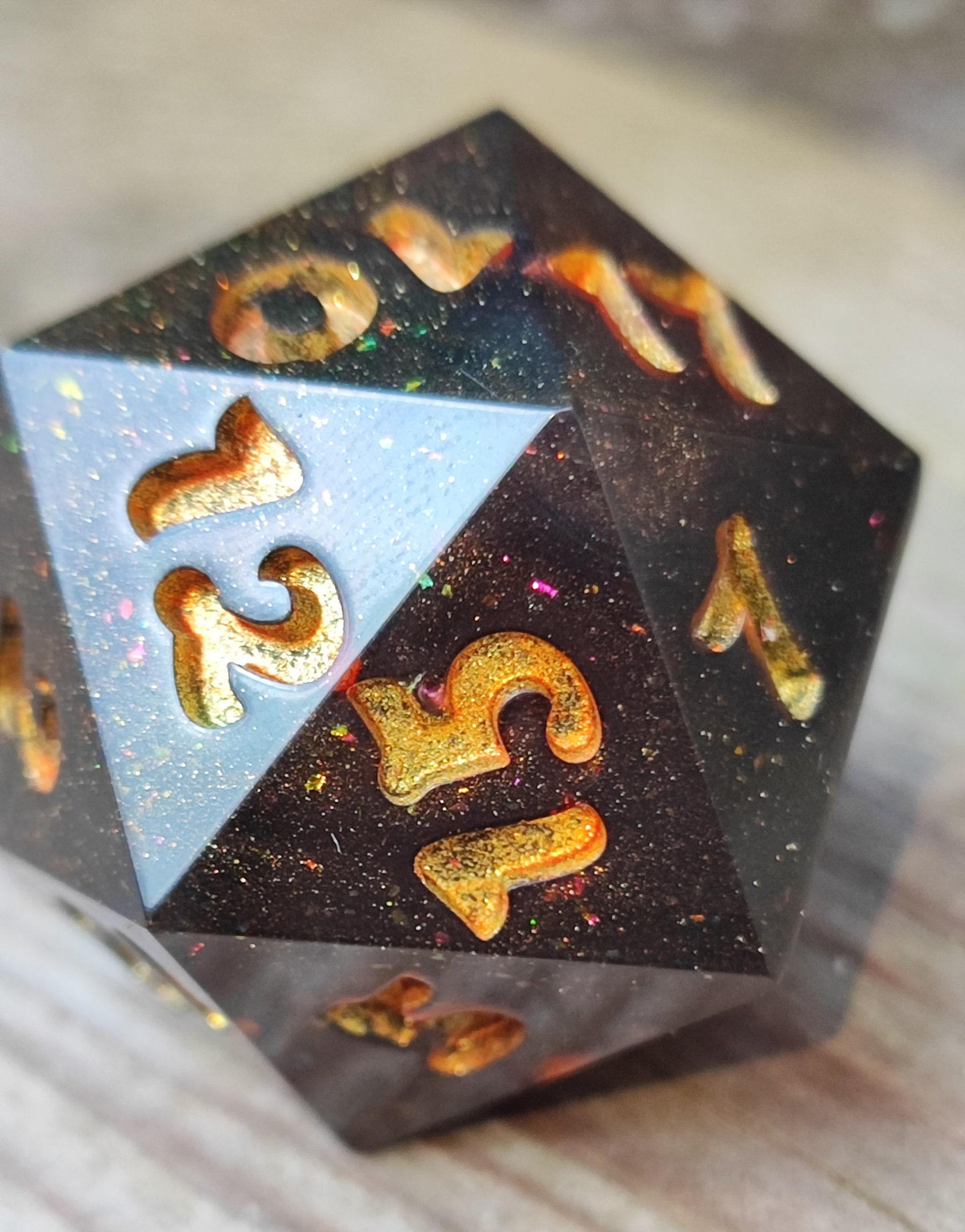 Multi-chromatic Void: Handmade Resin Chonky 30mm Logo D20 Multichrome ...