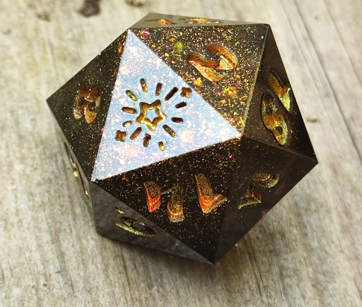 Multi-chromatic Void: Handmade Resin Chonky 30mm Logo D20 Multichrome ...